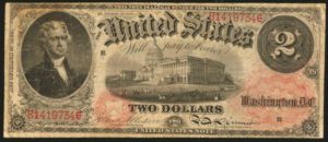 Value of 1874 Two Dollar Bill | Sell Old Currency
