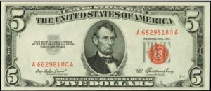 Red Seal Five Dollar Bills (1928 - 1963) - Values and Pricing | Sell ...